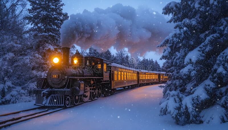 Woven from a Snowy Tale: Polar Express in the Reflection of Snowy Roof ...