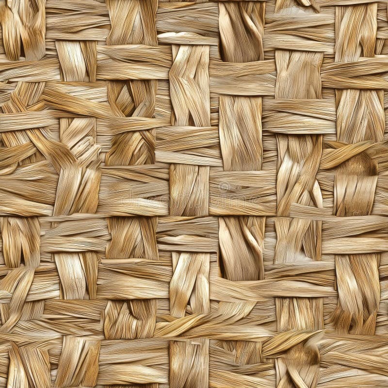 Woven Straw Mat Texture - Seamless Background Stock Illustration ...