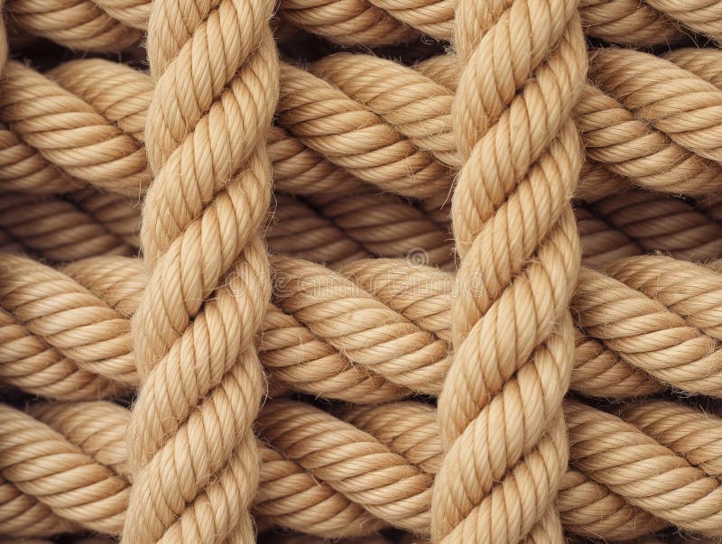 Woven Strength - Close-up of Twisted Ropes Stock Photo - Image of ...