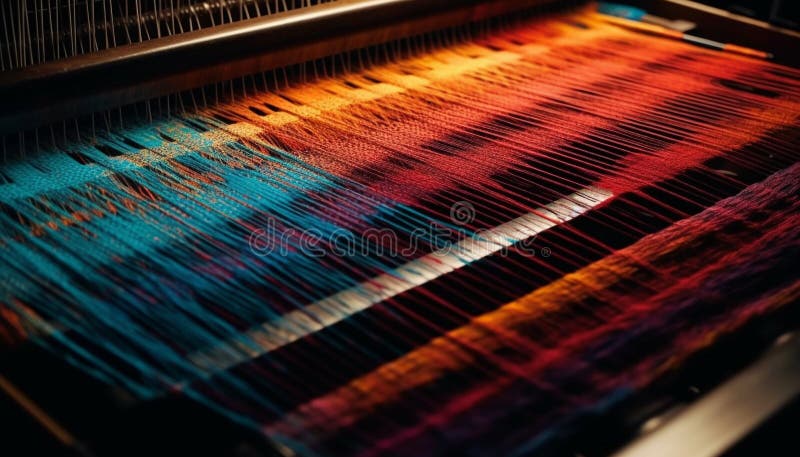 Woven Textile Industry Machinery Creates Multi Colored Patterned ...