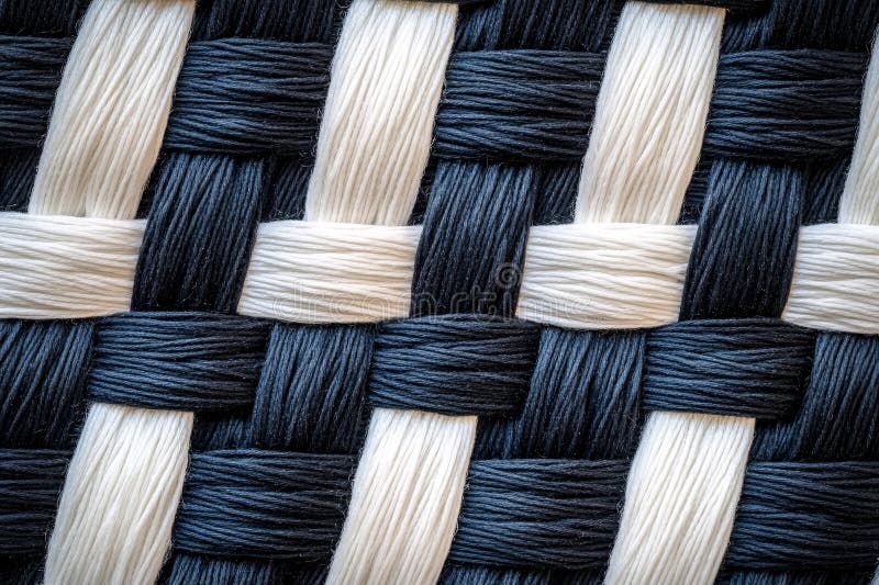 The Woven Textile Pattern Features Alternating Dark and Light Threads ...