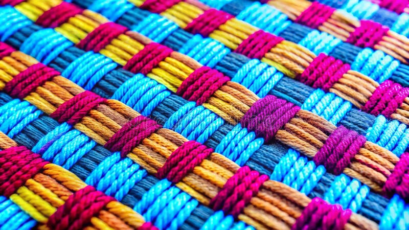 Woven Texture Close-Up, Multicolored Threads, Intertwined Pattern Stock ...