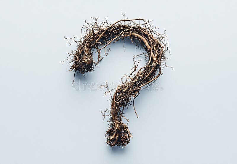 Woven Vines Form a Question Mark on a Light Background during Daylight ...