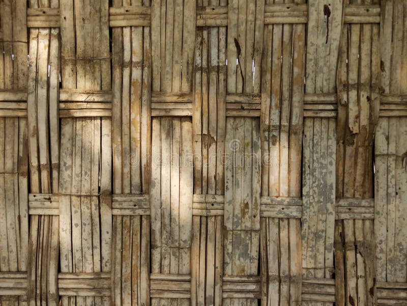 Woven Wood Texture from Bamboo. Wall of Traditional Old Hut House Stock ...