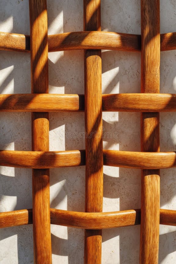 Woven Wooden Lattice Pattern with Shadow Texture Stock Illustration ...