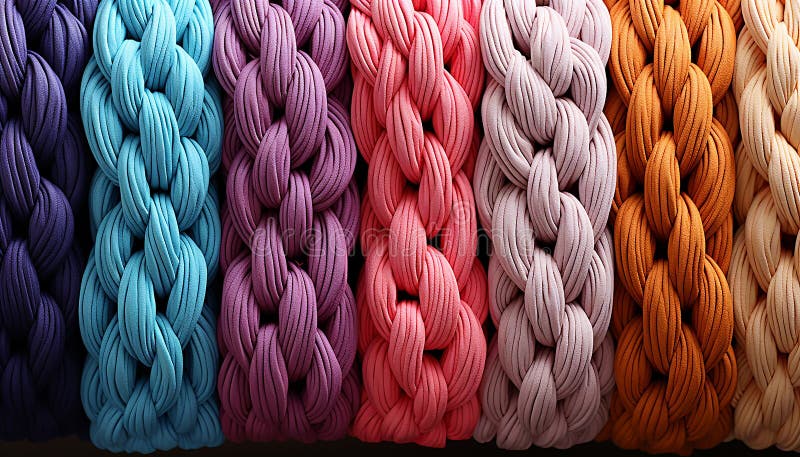 Woven Wool Thread, Twisted and Intertwined, Creating Colorful Patterns ...