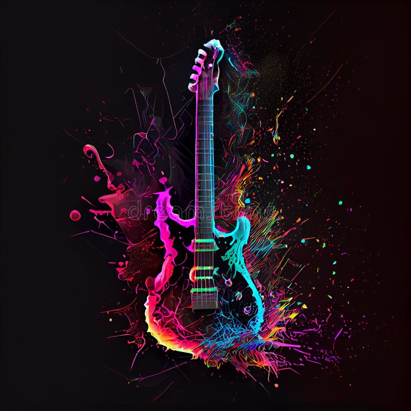 Colorful Psychedelic Rock Guitar Stock Illustrations – 99 Colorful ...