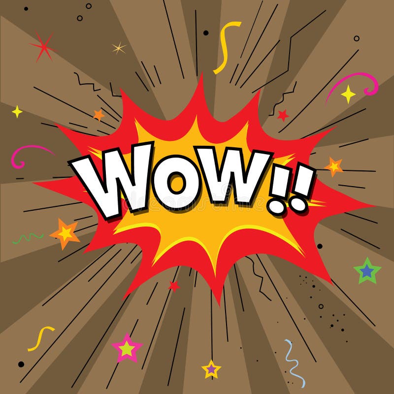 Wow Background Decorate Design Cartoon Vector Stock Vector ...