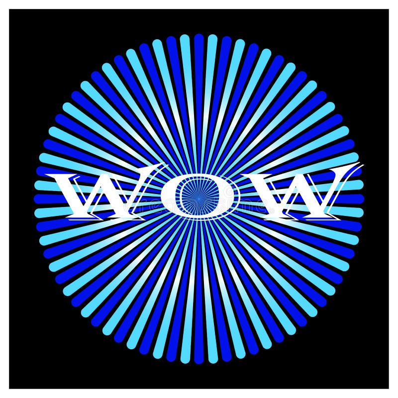 Wow Blue Rays. Comic Background. Sketch Style. Line Art. Vector ...