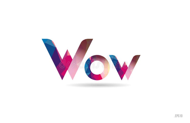 Wow Colored Rainbow Word Text Suitable for Logo Design Stock Vector ...