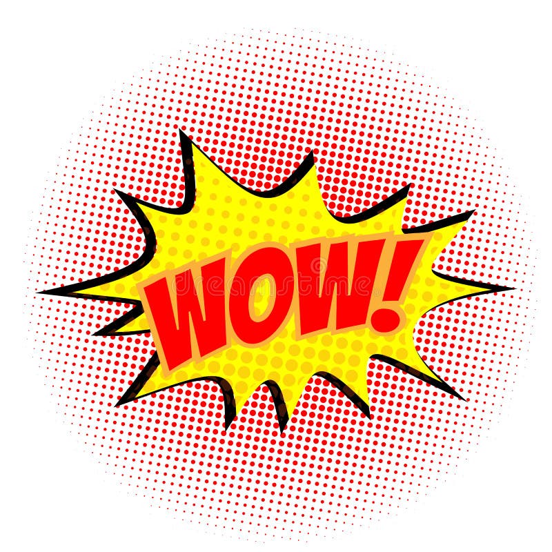 Wow Comic Speech Bubble on White Background Stock Vector - Illustration ...