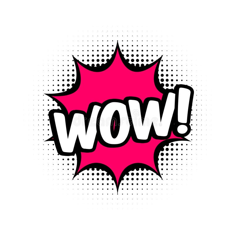 WOW Comic Style Message in Red Speech Bubble. Pop Art Balloon on ...
