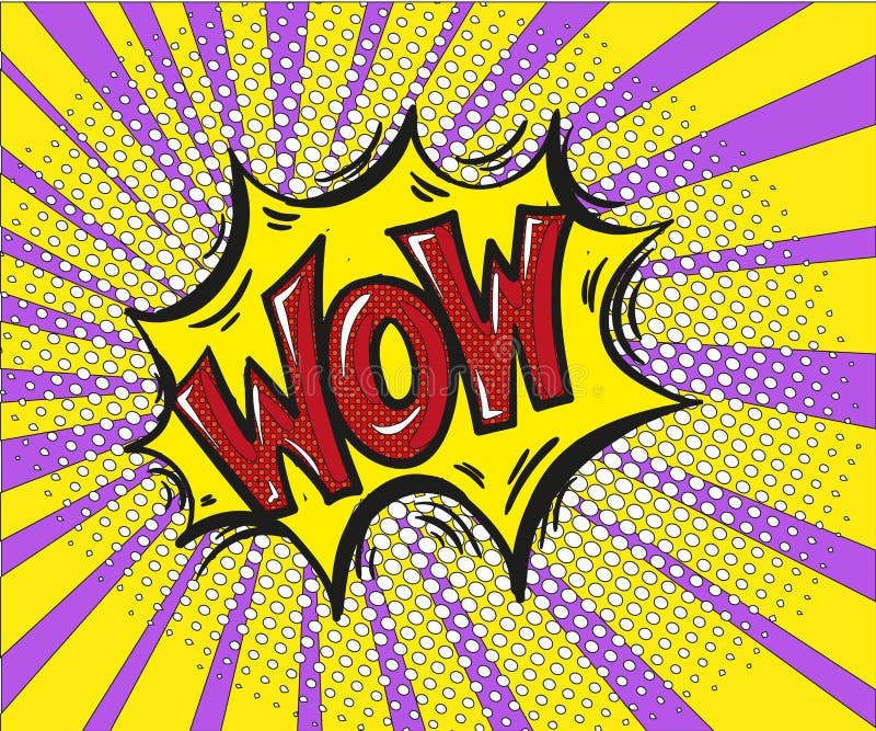 Wow Comic Text Art Cartoon Design Style Retro Vector Stock Stock Vector ...