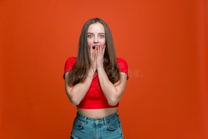 Wow Emotion Amazed Excited Teen Girl Surprised By Fashion Store Sale
