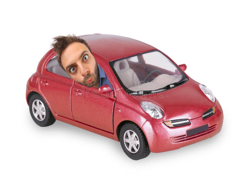 Wow Expression of a Boy in the Red Car Stock Photo - Image of smart ...