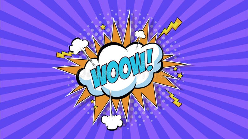 Wow Expression Word Pop Art Style Stock Video - Video of animation ...