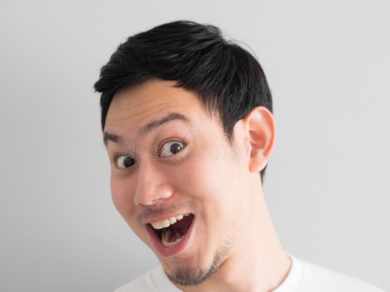 Wow Face of Happy Man Head Shot. Stock Photo - Image of facial, looking ...