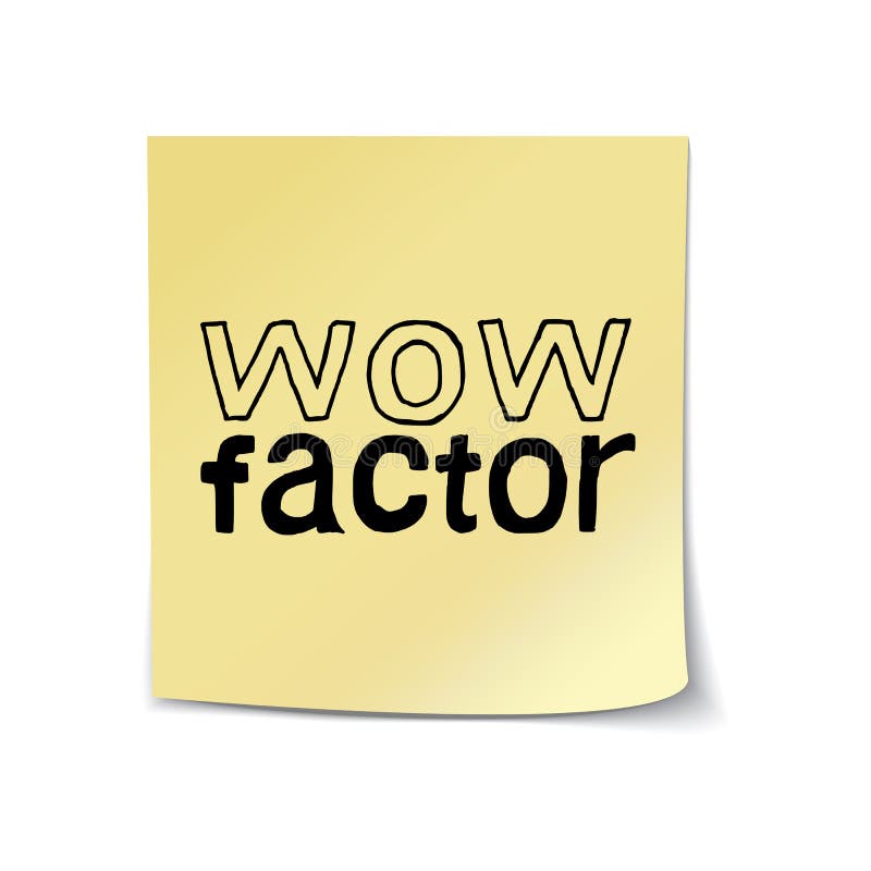 Wow Factor - Hand Drawn Lettering Sticky Note Stock Vector ...