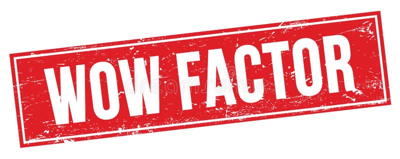 WOW FACTOR Text on Red Grungy Rectangle Stamp Stock Illustration ...