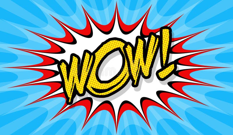 Wow - Fun Cartoon Graphic stock illustration. Illustration of flash ...