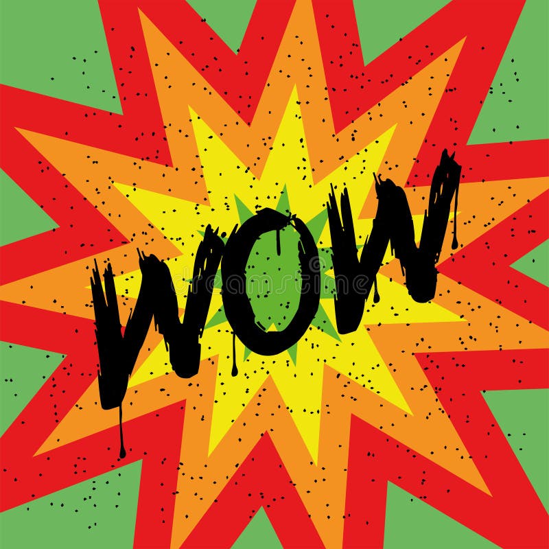 Wow Graffiti-style Inscription on the Background of Bright Multi ...