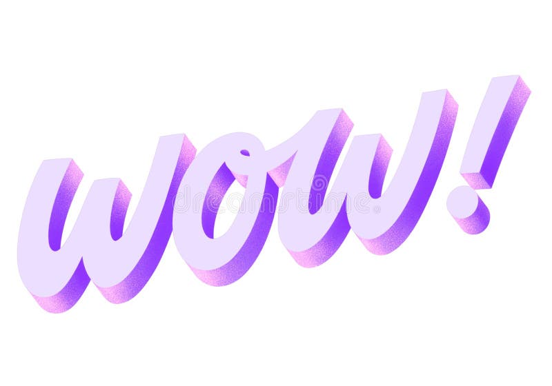 Wow - Hand Drawn 3D Textured Modern Script. Trendy Luxury Lowercase ...