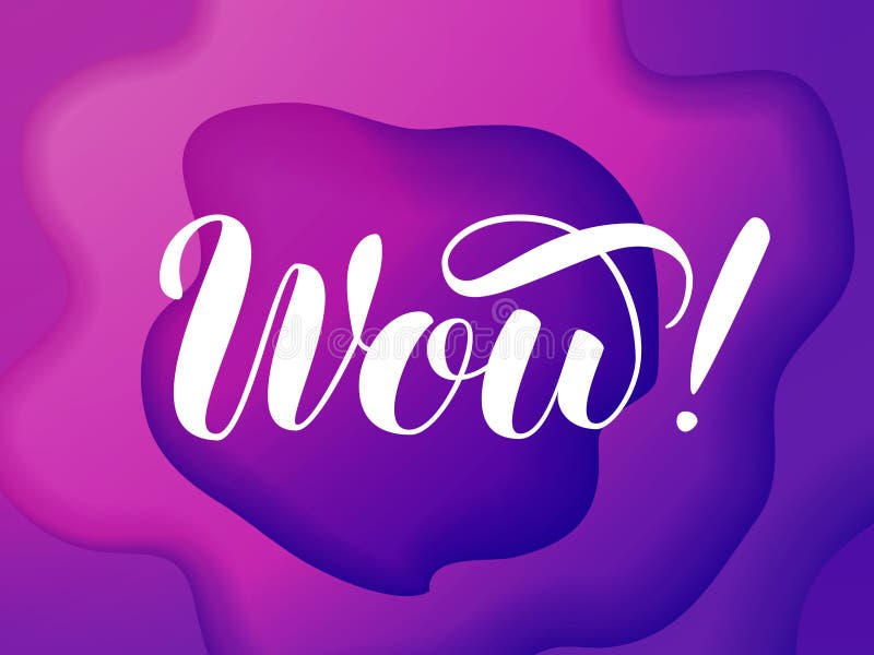 Wow! Lettering. Vector Illustration with Neon Background Stock Vector ...