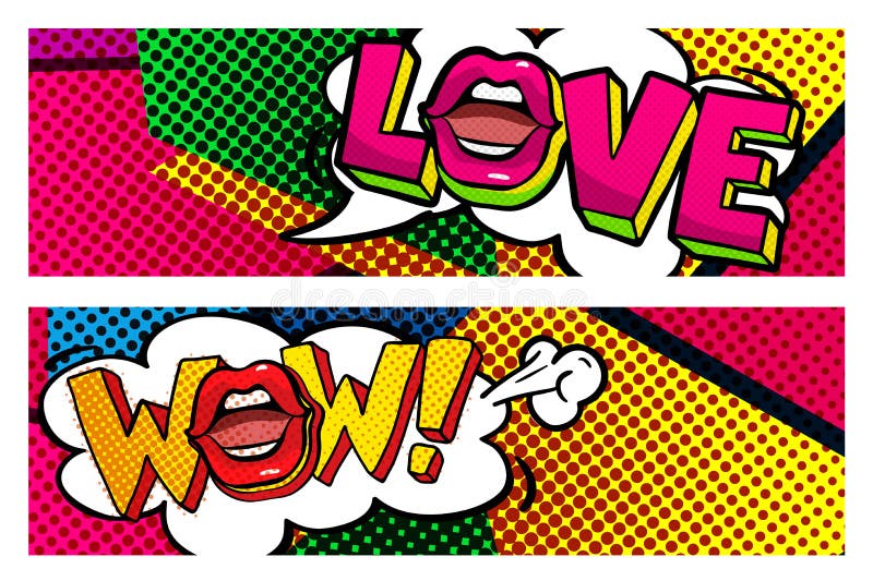Love You Word Bubble in Pop Art Comics Style. Stock Vector ...