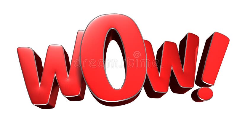 Wow Red 3D.with Clipping Path Stock Illustration - Illustration of ...