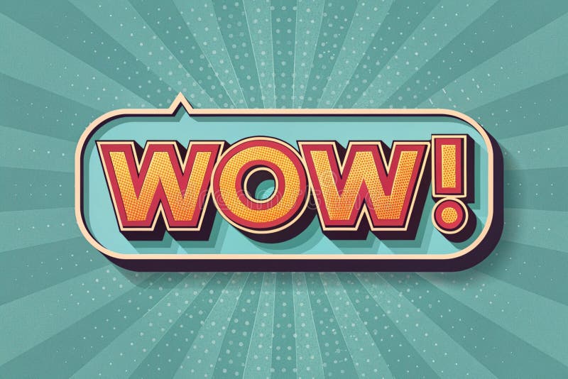 WOW! Retro Text Effect - Generated by Ai Stock Illustration ...