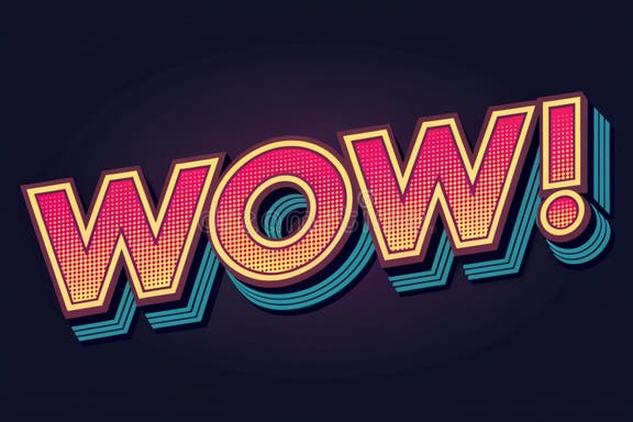 WOW! Retro Text Effect - Generated by Ai Stock Illustration ...