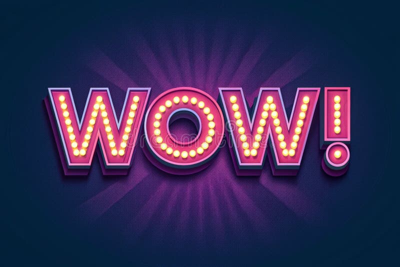 WOW! Retro Text Effect - Generated by Ai Stock Illustration ...