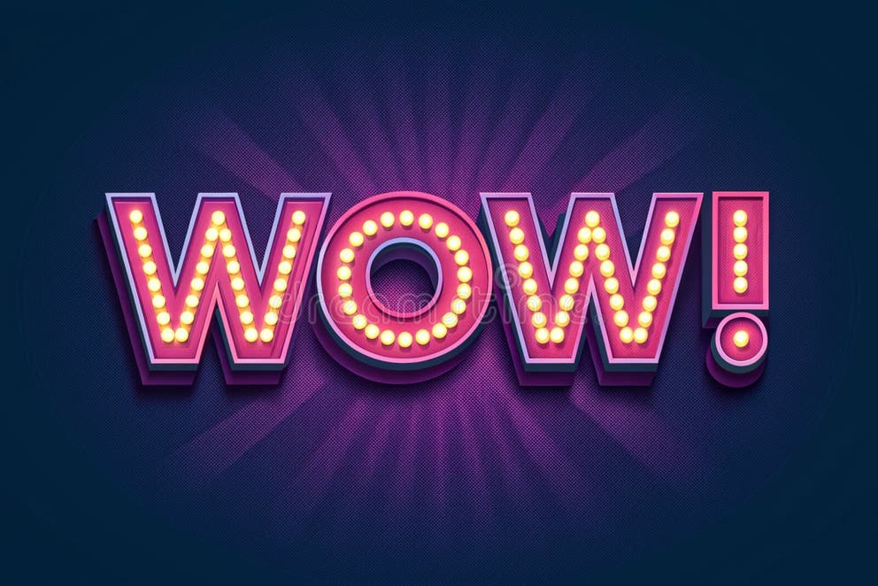WOW! Retro Text Effect - Generated by Ai Stock Illustration ...