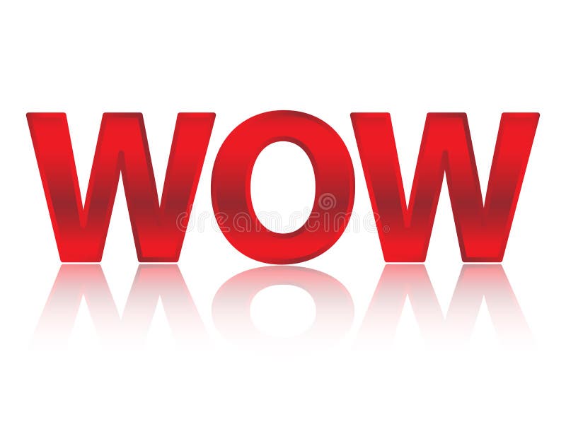 WOW Shiny Metal Icon, Vector Illustration Stock Vector - Illustration ...