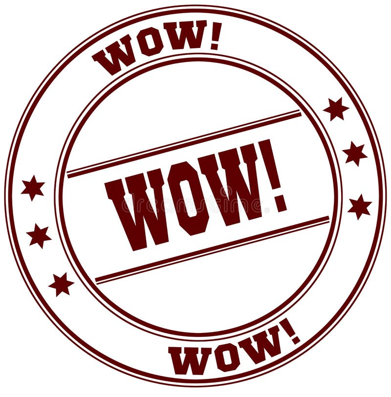 WOW simple red stamp stock illustration. Illustration of alert - 114770767