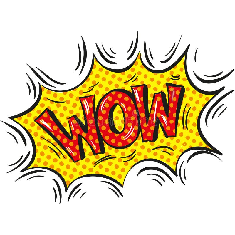 Wow Speech Bubble Comic Cartoon Vector on White Stock Vector ...