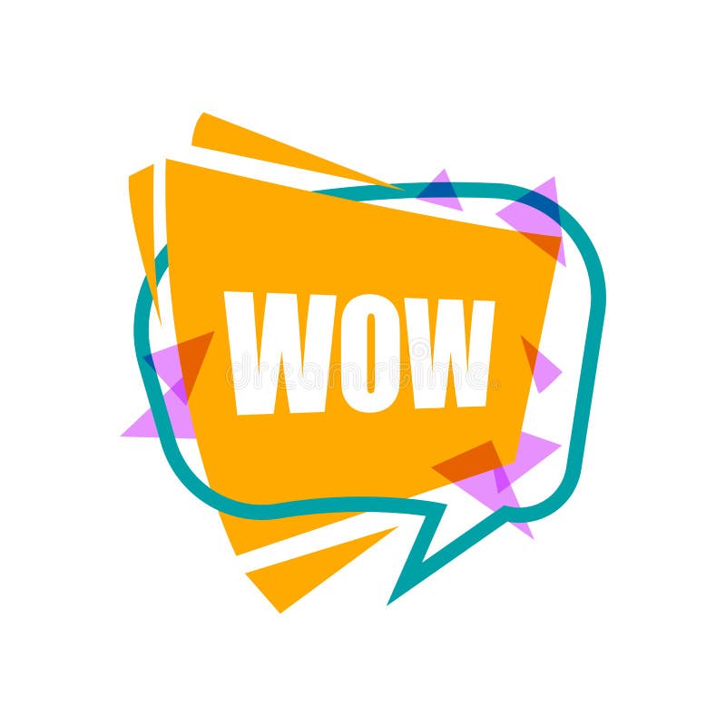Wow Speech Bubble with Expression Text Stock Vector - Illustration of ...