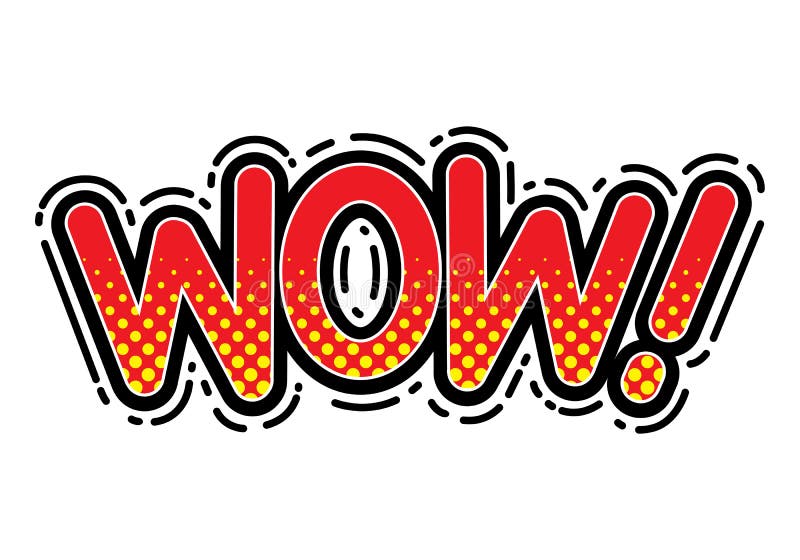 Wow Speech Bubble, Lettering Vector Isolated on White Background ...