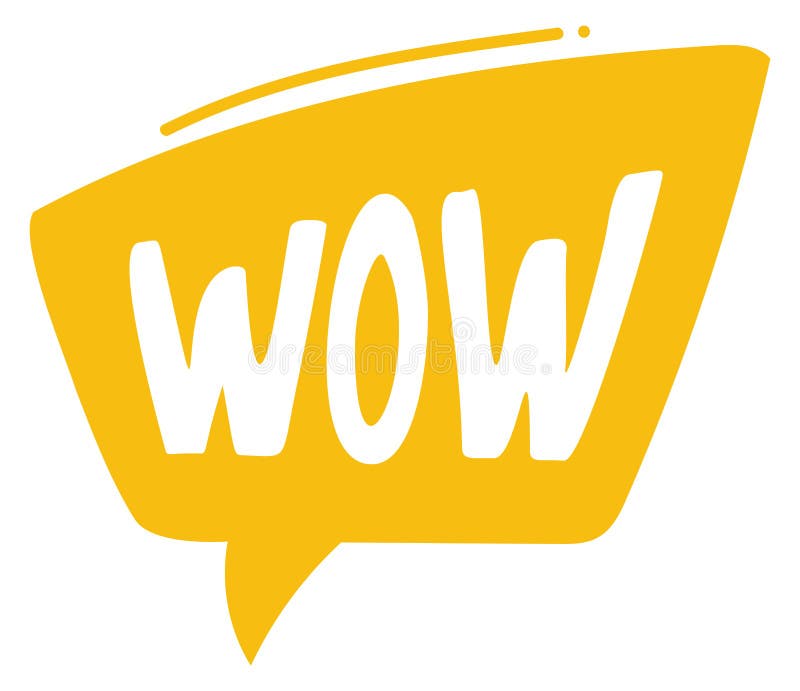Wow Sticker. Hand Drawn Positive Reaction Label Stock Vector ...