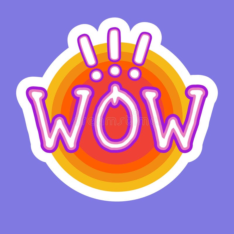 Wow Sticker Social Media Network Message Badges Design Stock Vector ...