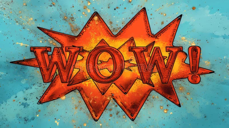 "WOW" Text with a Cartoon Explosion. Made with Generative IA. Stock ...