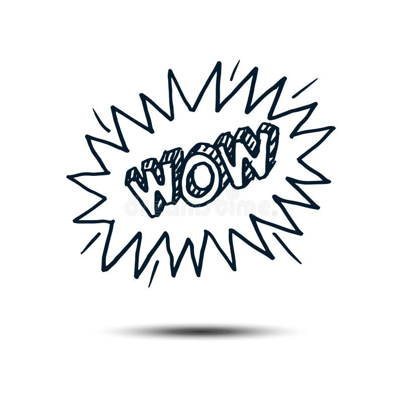 Wow Text Hand Drawn Vector Template Illustration Design EPS 10 Stock ...