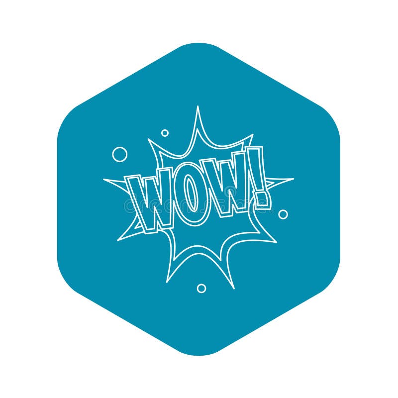 Wow, Text Sound Effect Icon, Outline Style Stock Vector - Illustration ...