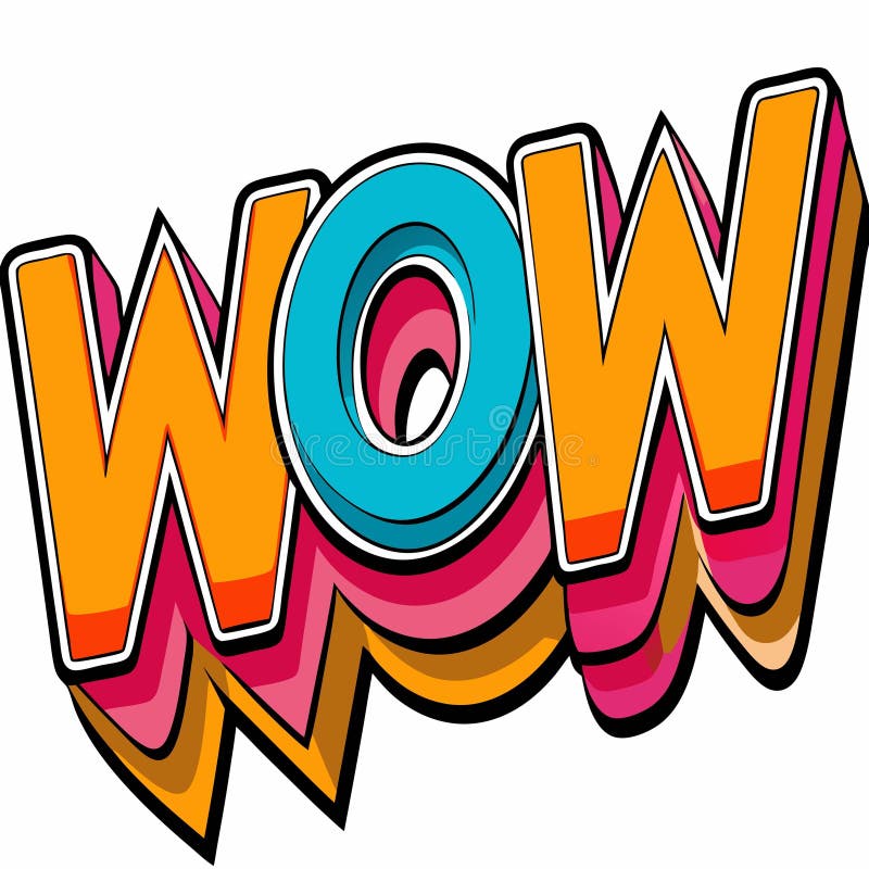 Wow text vector stock illustration. Illustration of idea - 351533393