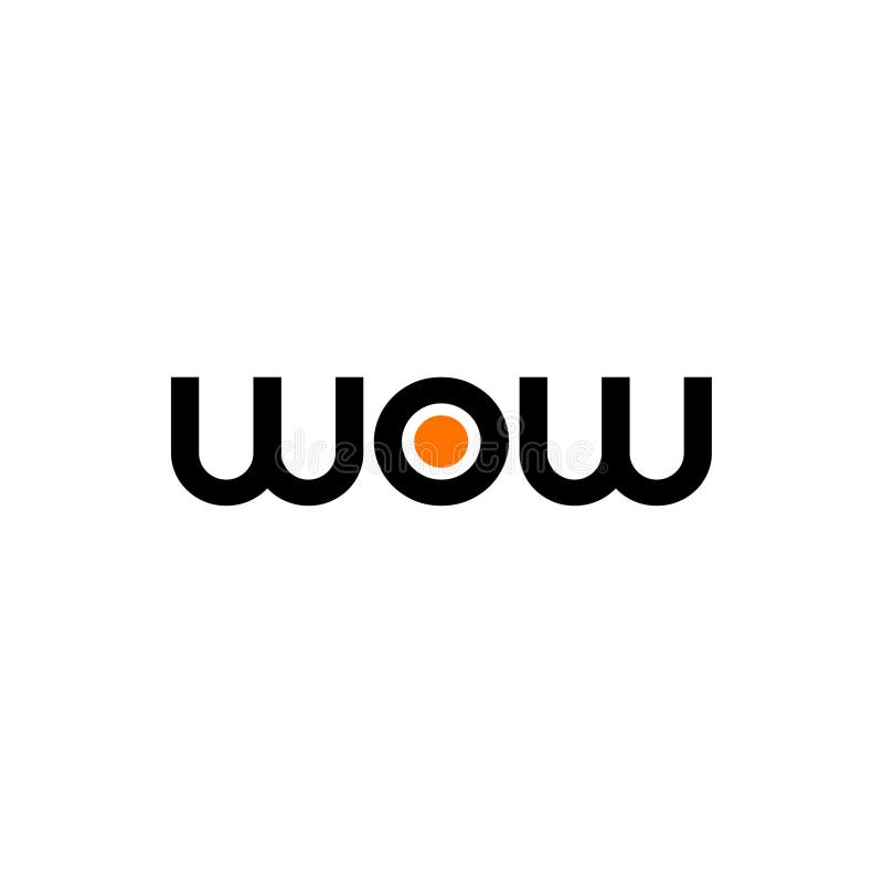 Wow Typography Vector Monogram Illustration Stock Vector - Illustration ...