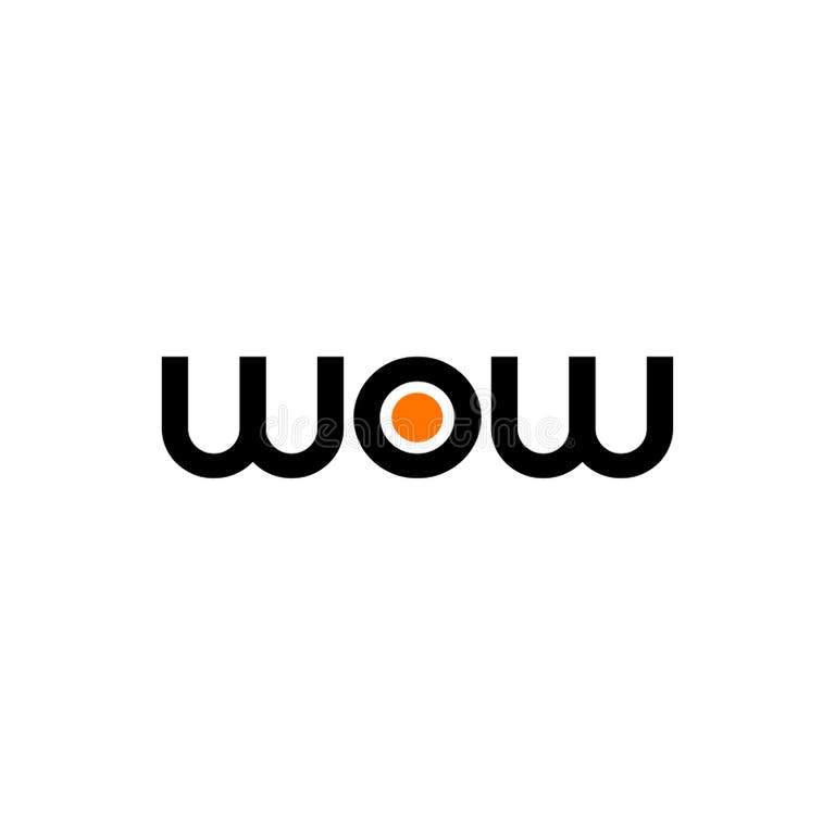 Wow Typography Vector Monogram Illustration Stock Vector - Illustration ...