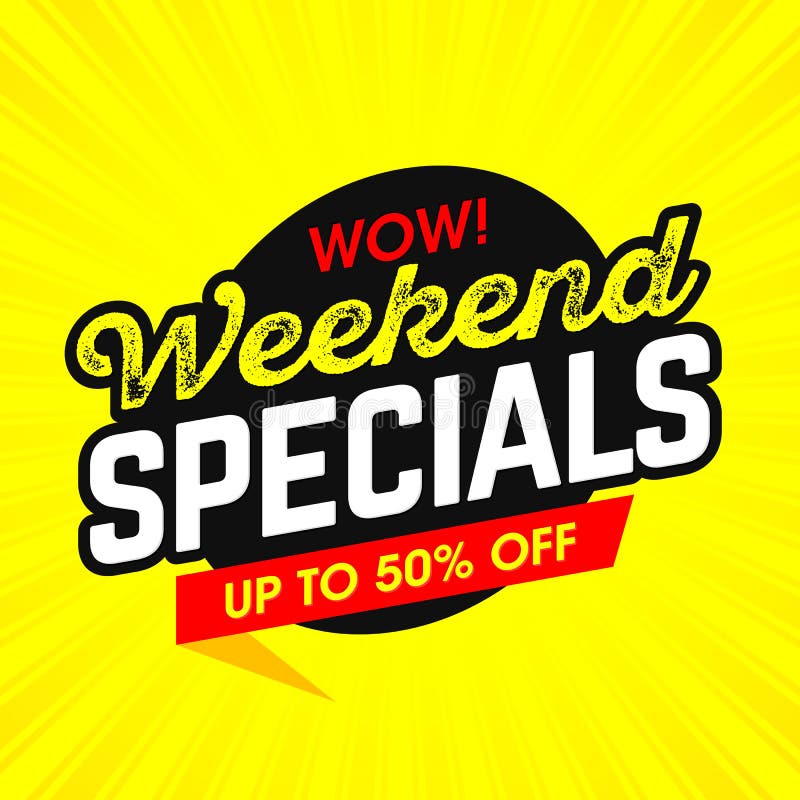 Wow! Weekend Specials Bright Banner Stock Vector - Illustration of ...