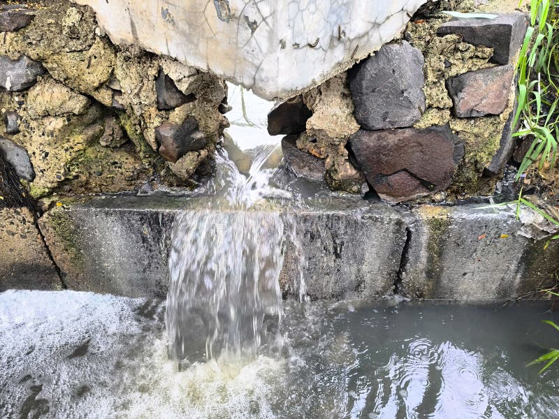 Wow, What a Beautiful View of Water Flowing through the Rocks into the ...