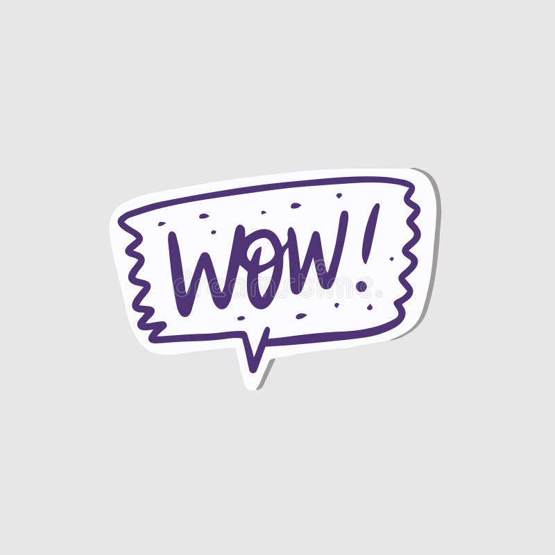 Wow Word. Hand Drawn Modern Calligraphy Script Text Stock Vector ...