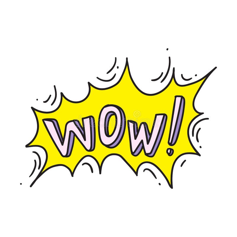 Wow word in speech bubble stock vector. Illustration of element - 190963663